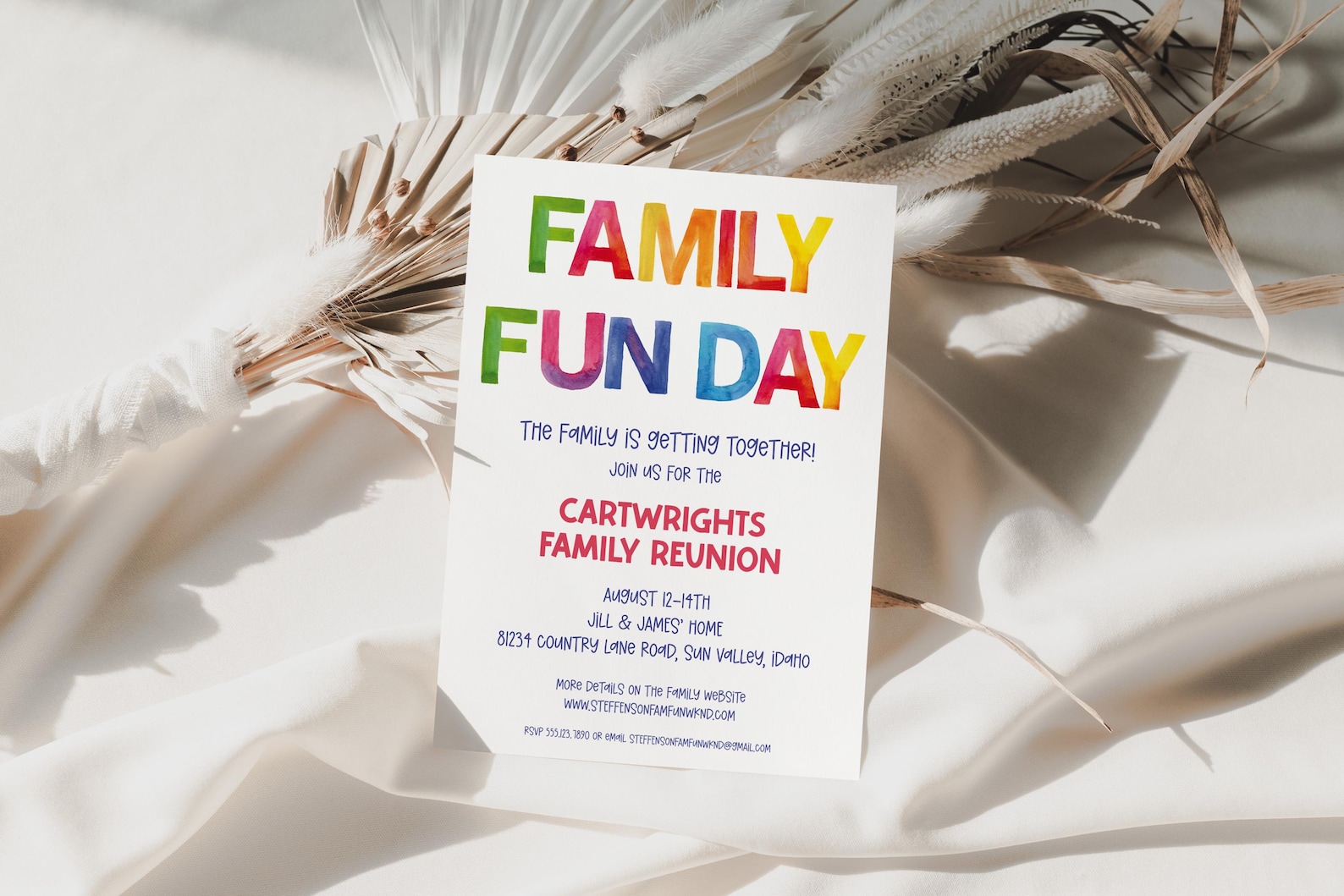 Family Fun Day Flyers Editable Family Reunion Invitation Template ...