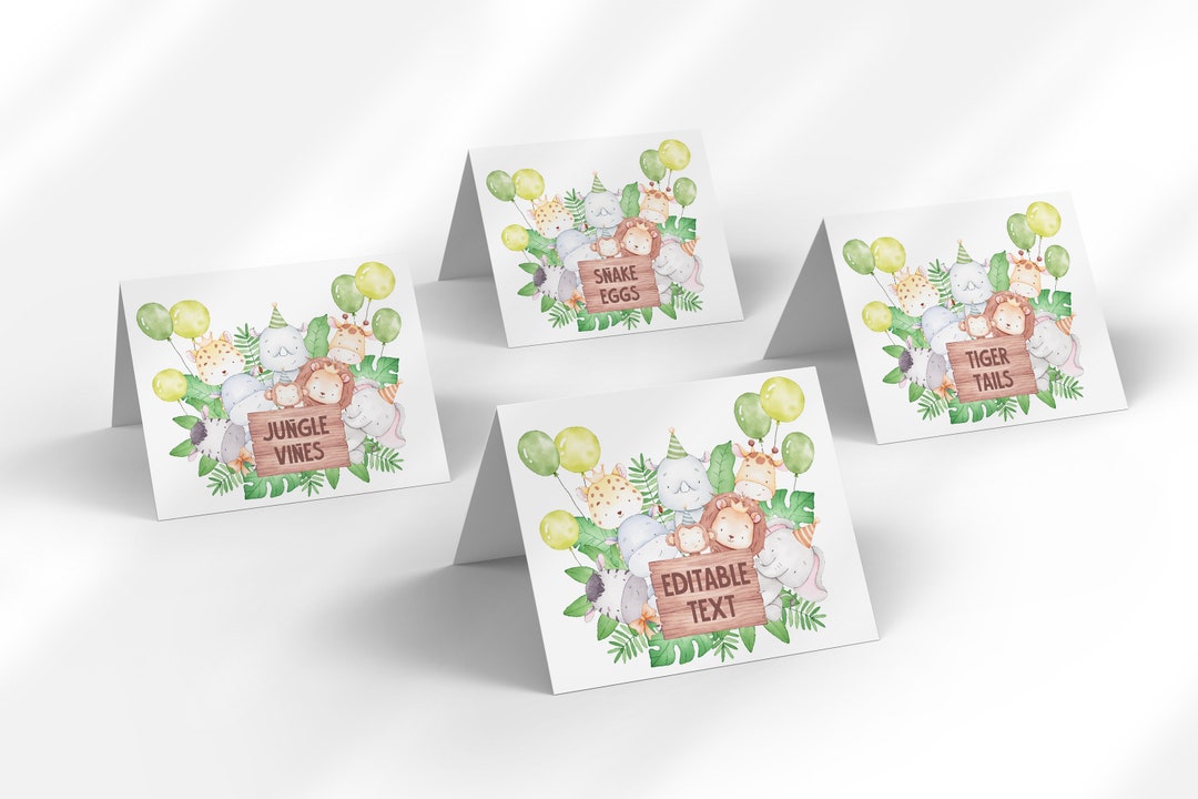 Editable Jungle Safari Birthday Party Food Labels | Safari Theme Party ...