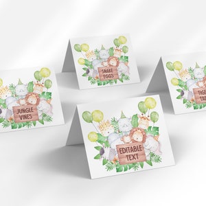 Editable Jungle Safari Birthday Party Food Labels | Safari Theme Party ...