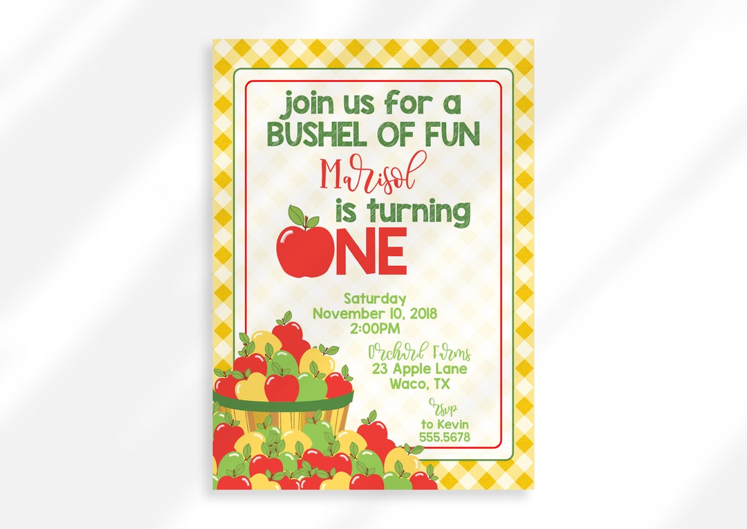 Editable Bushel of Fun Birthday Invitation | Community Fall Event ...
