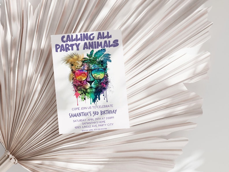 Editable Calling All Party Animals Birthday Invitation - Etsy