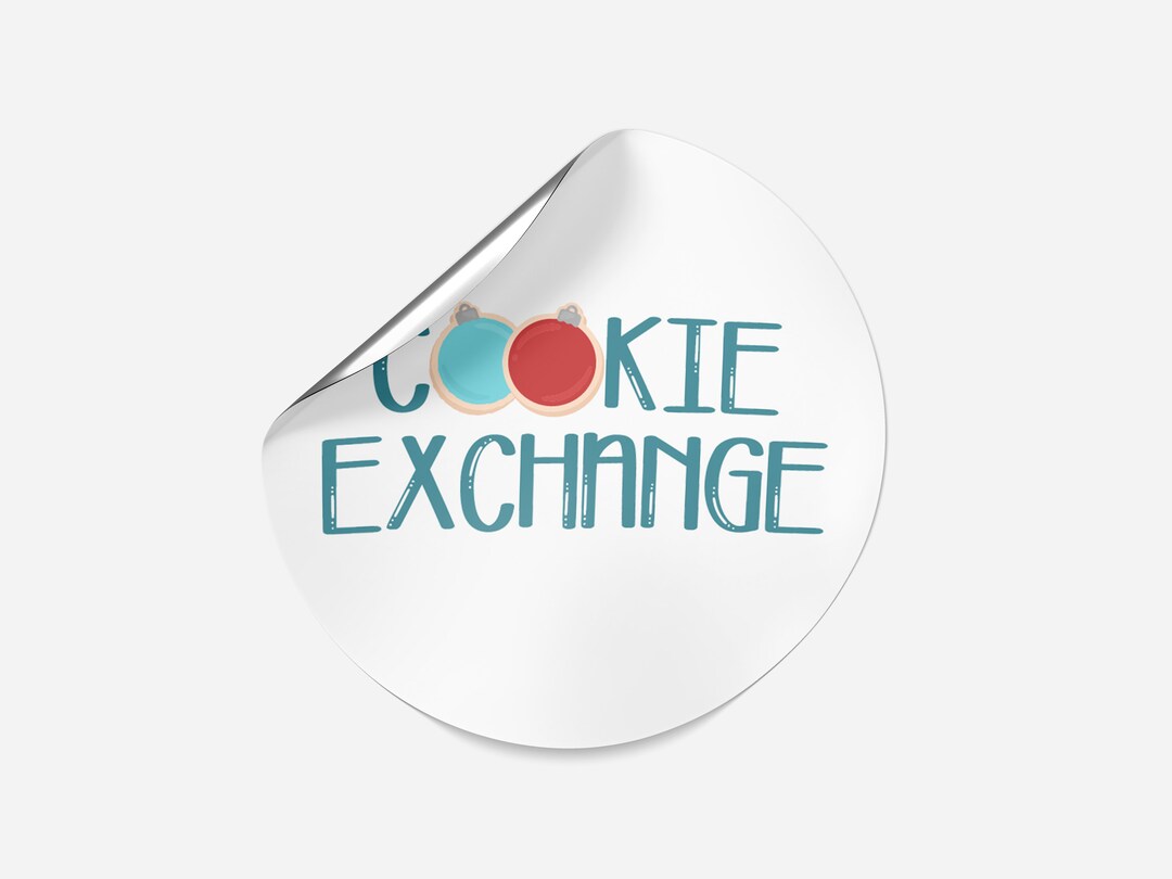 Red Blue Cookie Exchange Printable Stickers Instant Download | Holiday ...