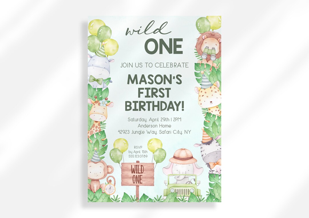 Editable Wild One Birthday Invitation for Instant Digital Download ...