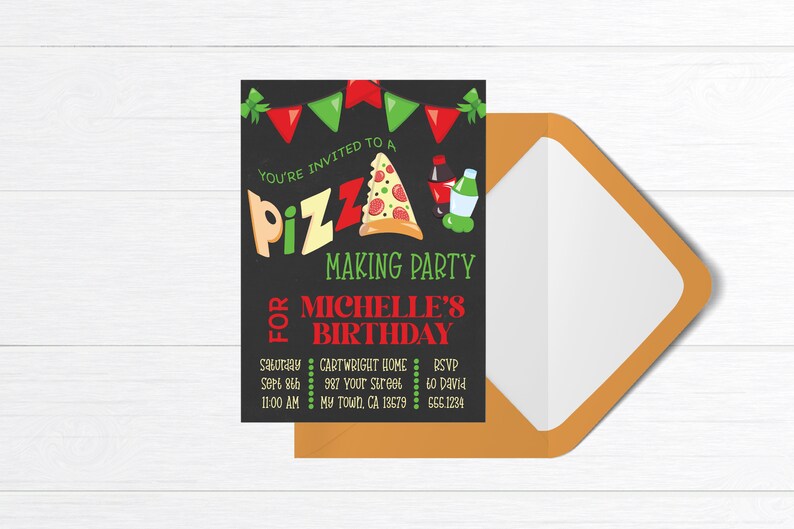 Editable Pizza Making Party Invitation Pizza Party Invite - Etsy