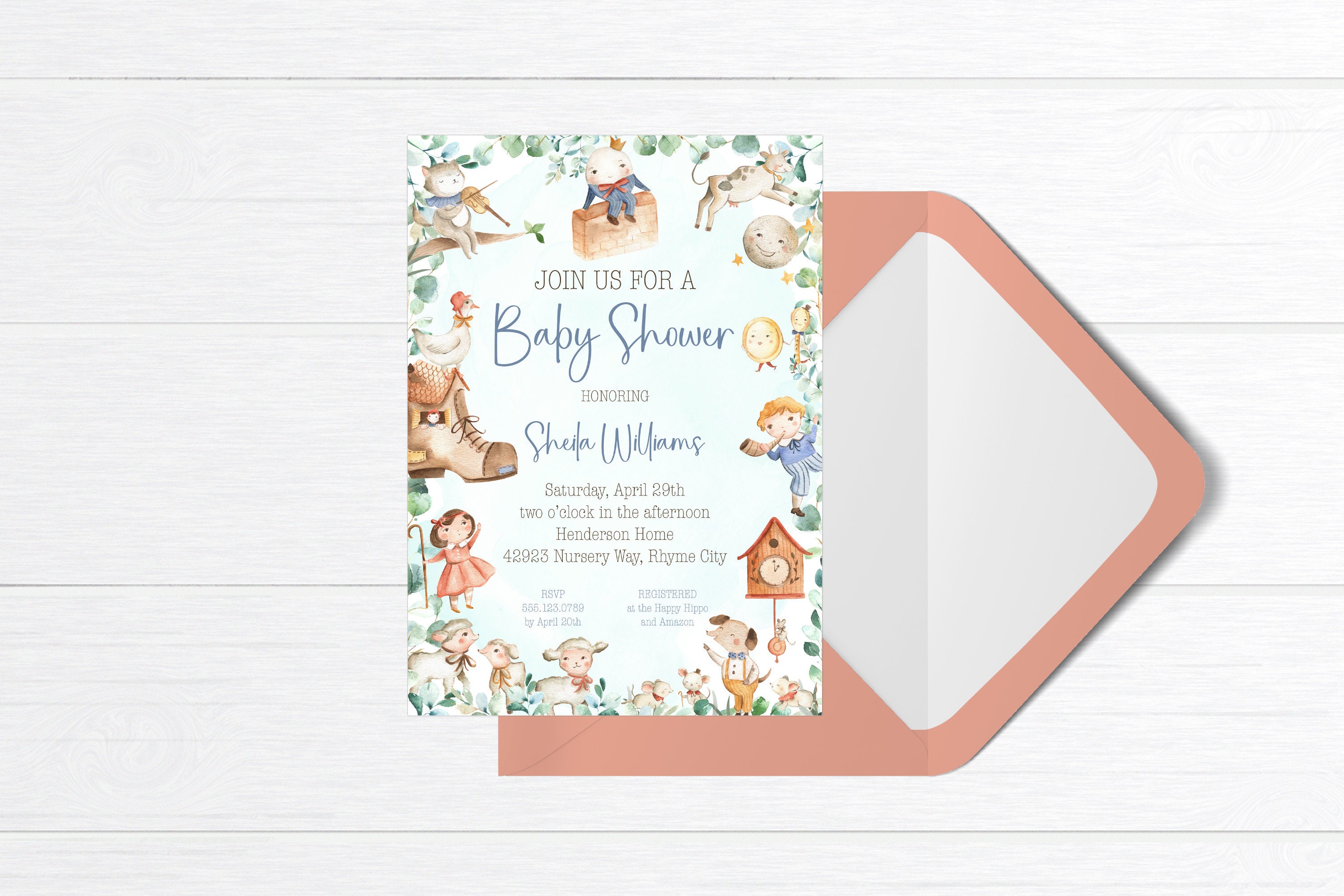 Editable Storybook Baby Shower Invitation Fairytale Baby Shower Invite ...