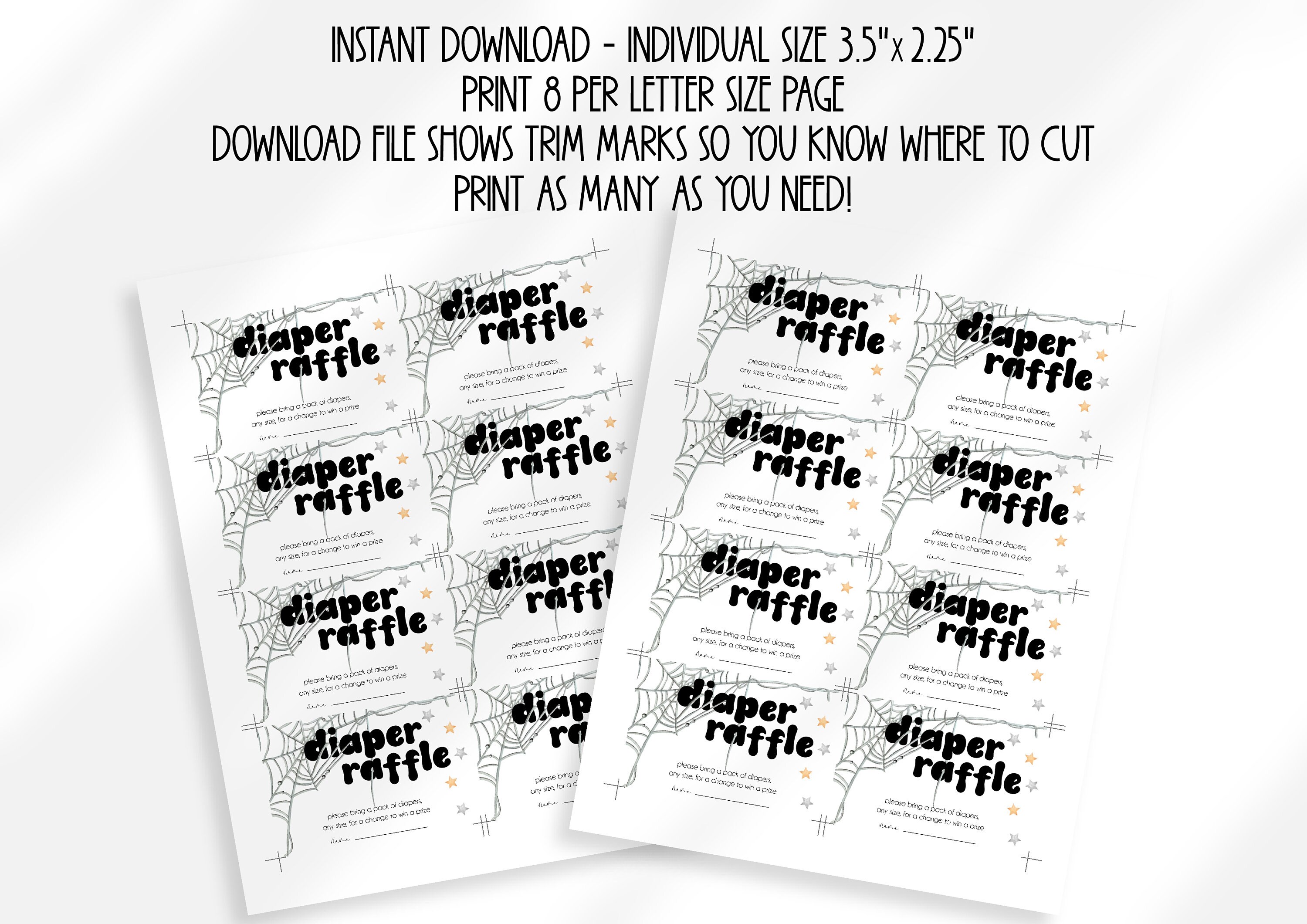 Editable Halloween Diaper Raffle Tickets Baby Shower Game - Etsy