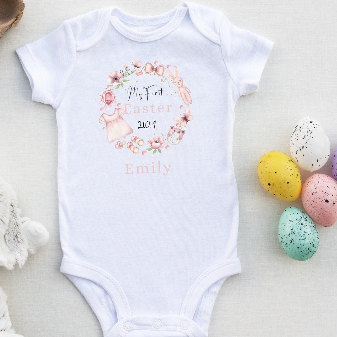 My First Easter Baby Girl Bodysuit, Newborn Romper, Baby Girl Onesie ...