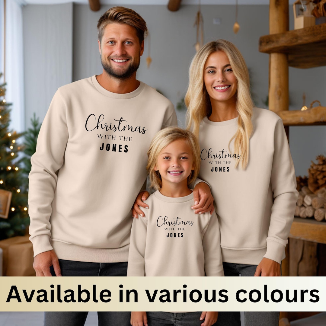 Personalised Family Christmas Sweatshirt – Custom Name Xmas Jumper ...