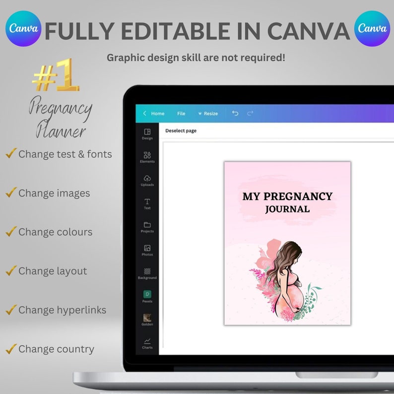 Boho Printable Pregnancy Planner Pregnancy Journal, Printable Birth ...