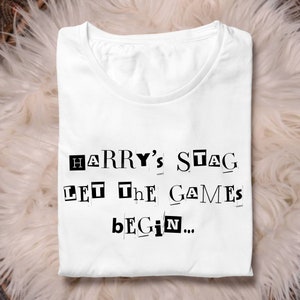 Personalised Stag Do T Shirt for Men, Custom Printed Stag Game Tee ...