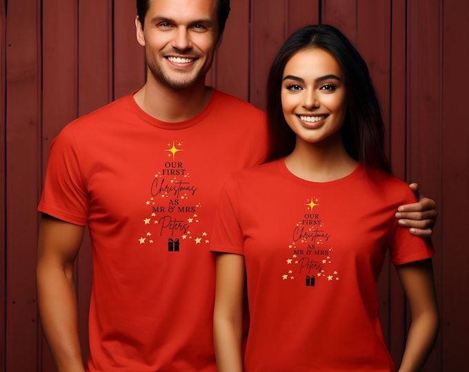 Mr and Mrs Christmas Shirts, Matching Couples Christmas Pajamas, Mr Mrs ...