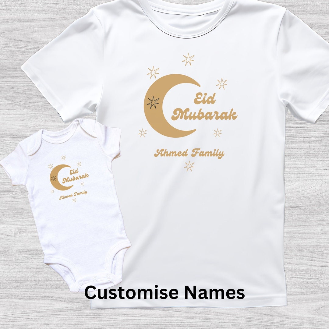 Eid Mubarak Matching Family Shirts, Islamic Baby Bodysuit, Muslim ...