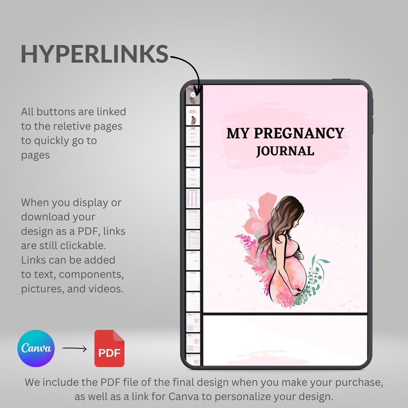 Boho Printable Pregnancy Planner Pregnancy Journal, Printable Birth ...