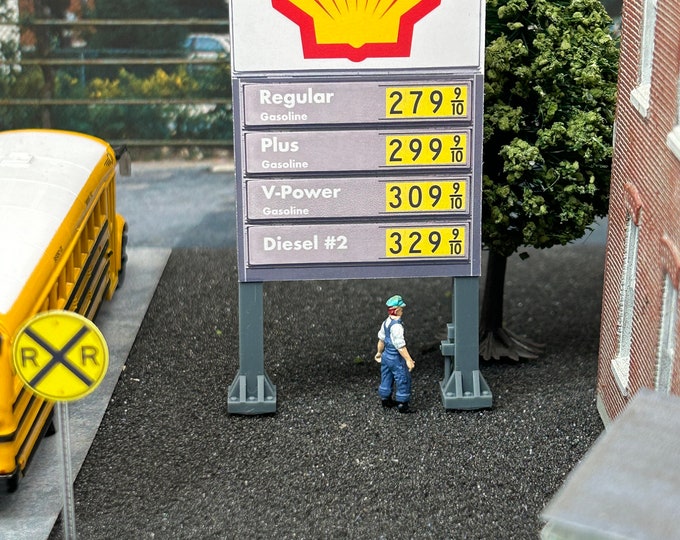 HO-1112-001-01 / 1:87 Scale Street Sign - Gas Station Gas Price - Etsy