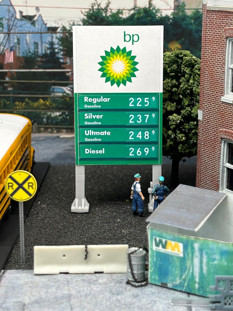 HO-1112-002 / 1:87 HO Scale Street Sign - Gas Station Gas Price - Etsy