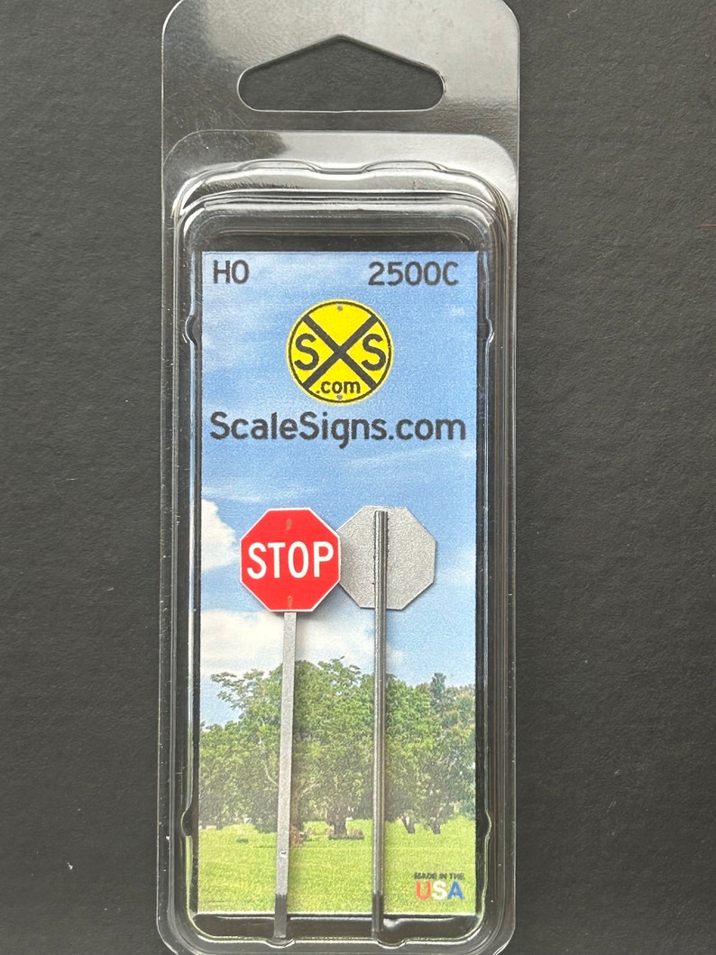 HO-2000-000-C / 1:87 HO Scale Street Sign "red Stop Sign" - Etsy