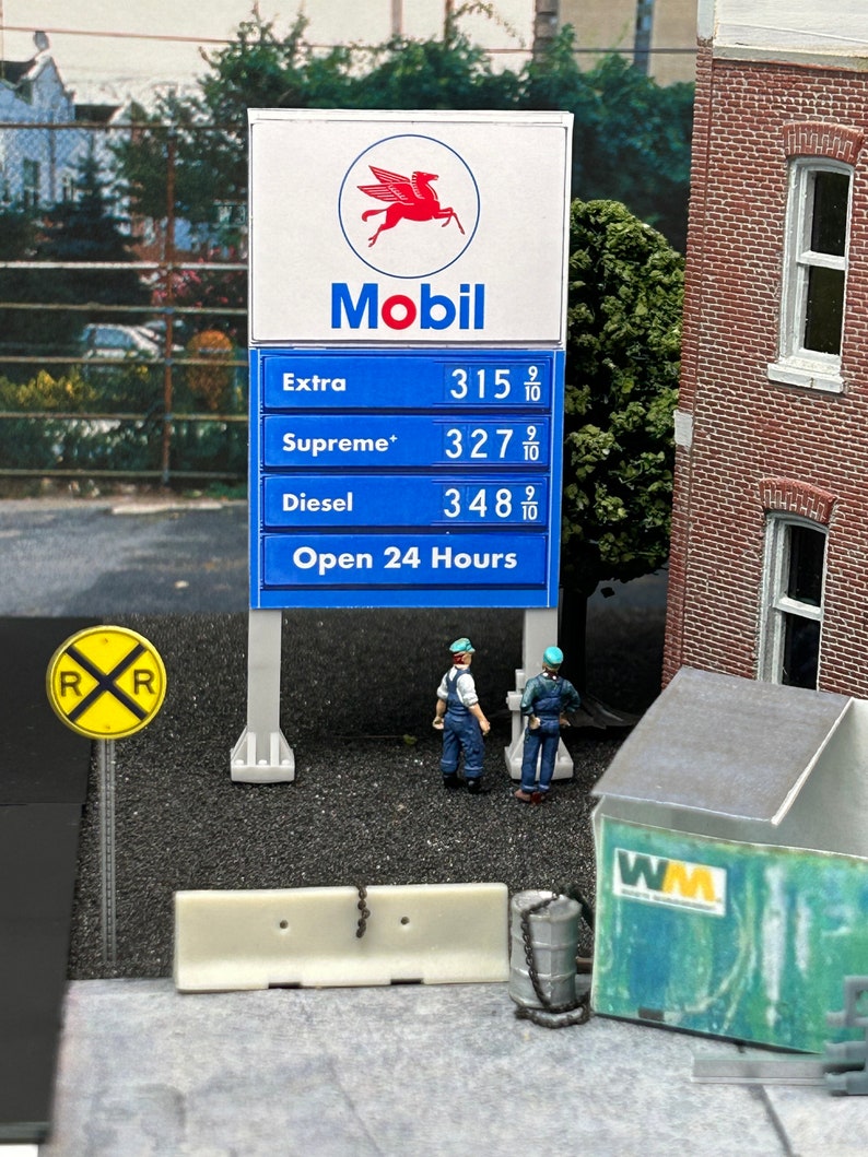 Ho-1112-v3 / 1:87 HO Scale Street Sign Gas Station Gas Price - Etsy