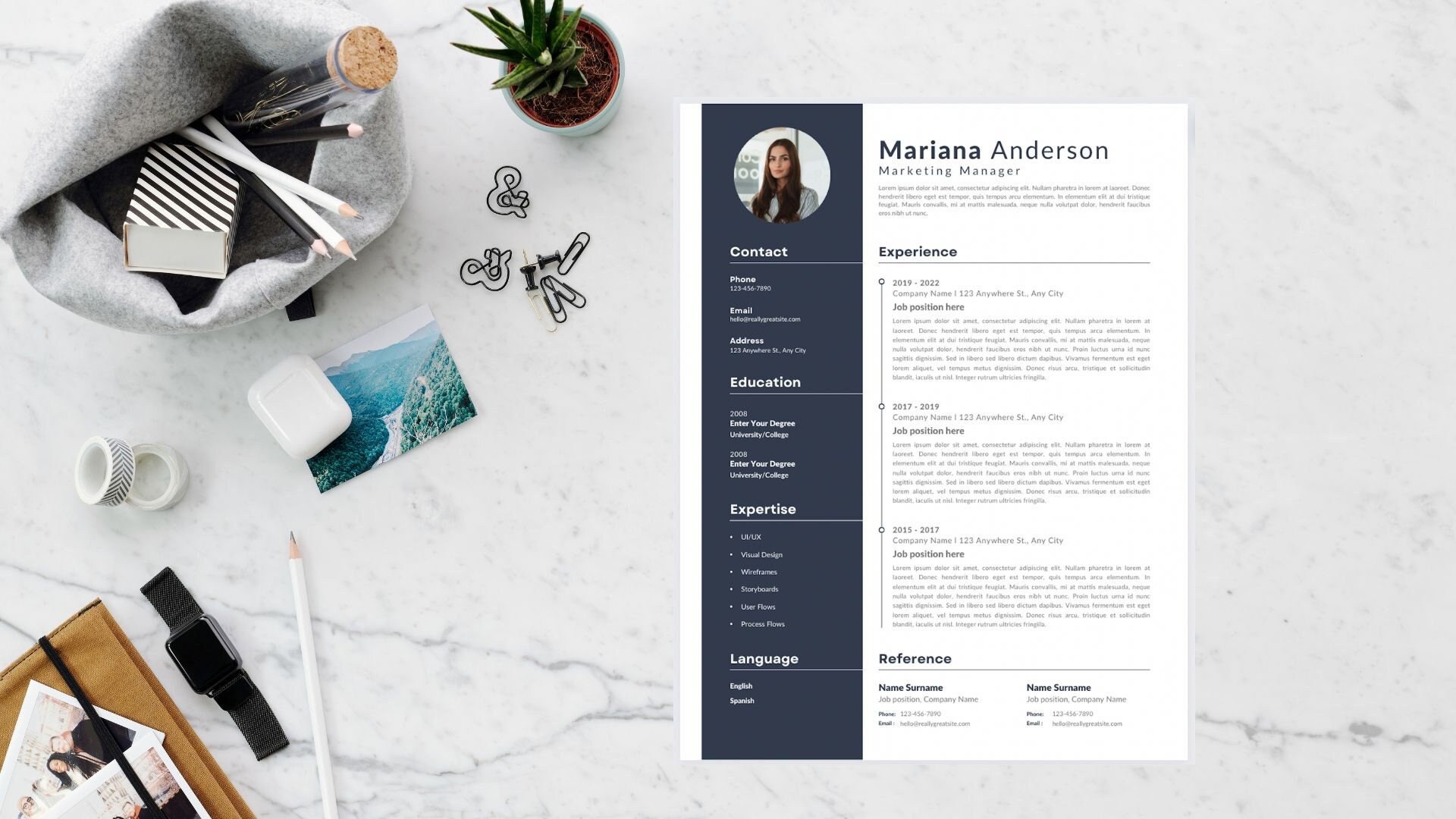 Minimalist Resume Template Canva Link - Etsy