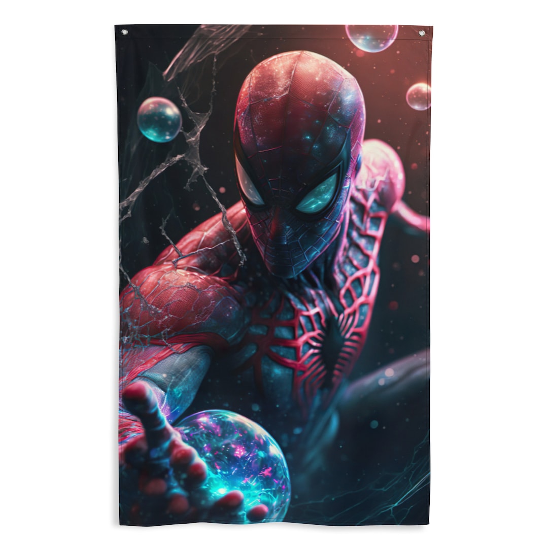 Spiderman Multiverse Flag Canvas - Etsy
