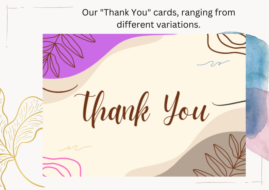 Editable Digital Thank You Card Printable Card With - Etsy