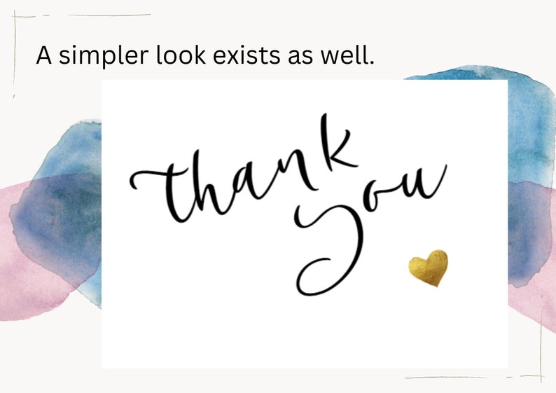 Editable Digital Thank You Card , Printable Card With Different Colours ...