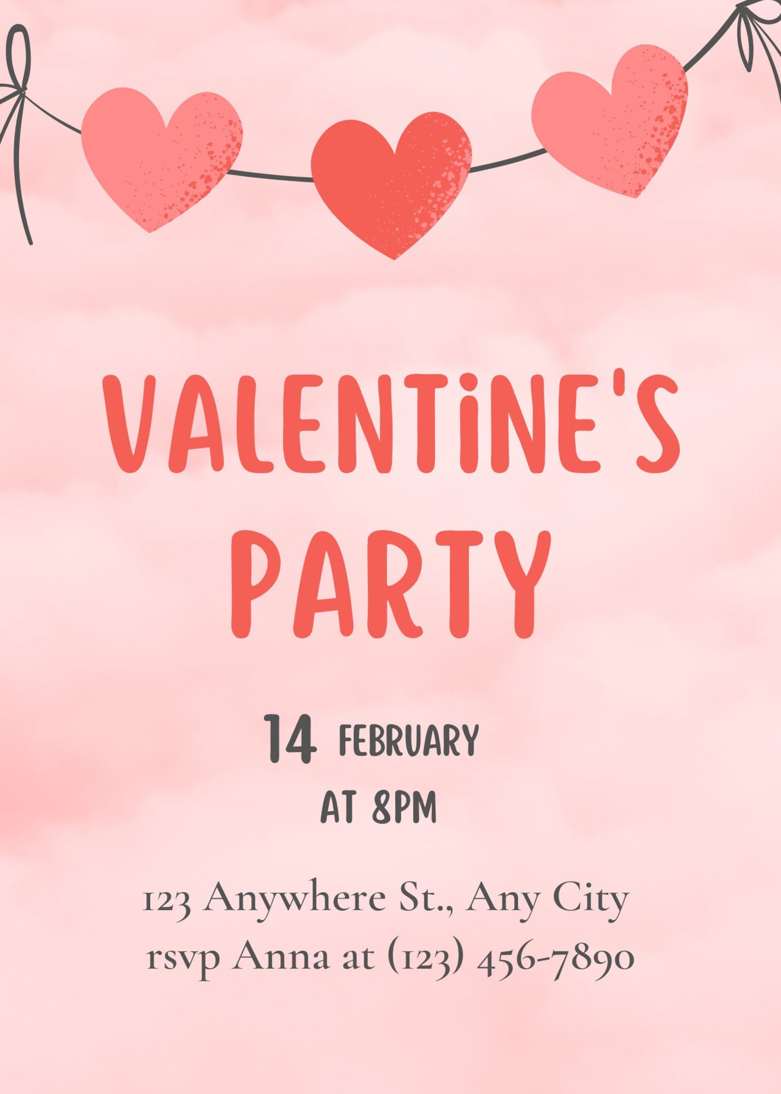 Valentines Day Digital Invitation Card - Etsy