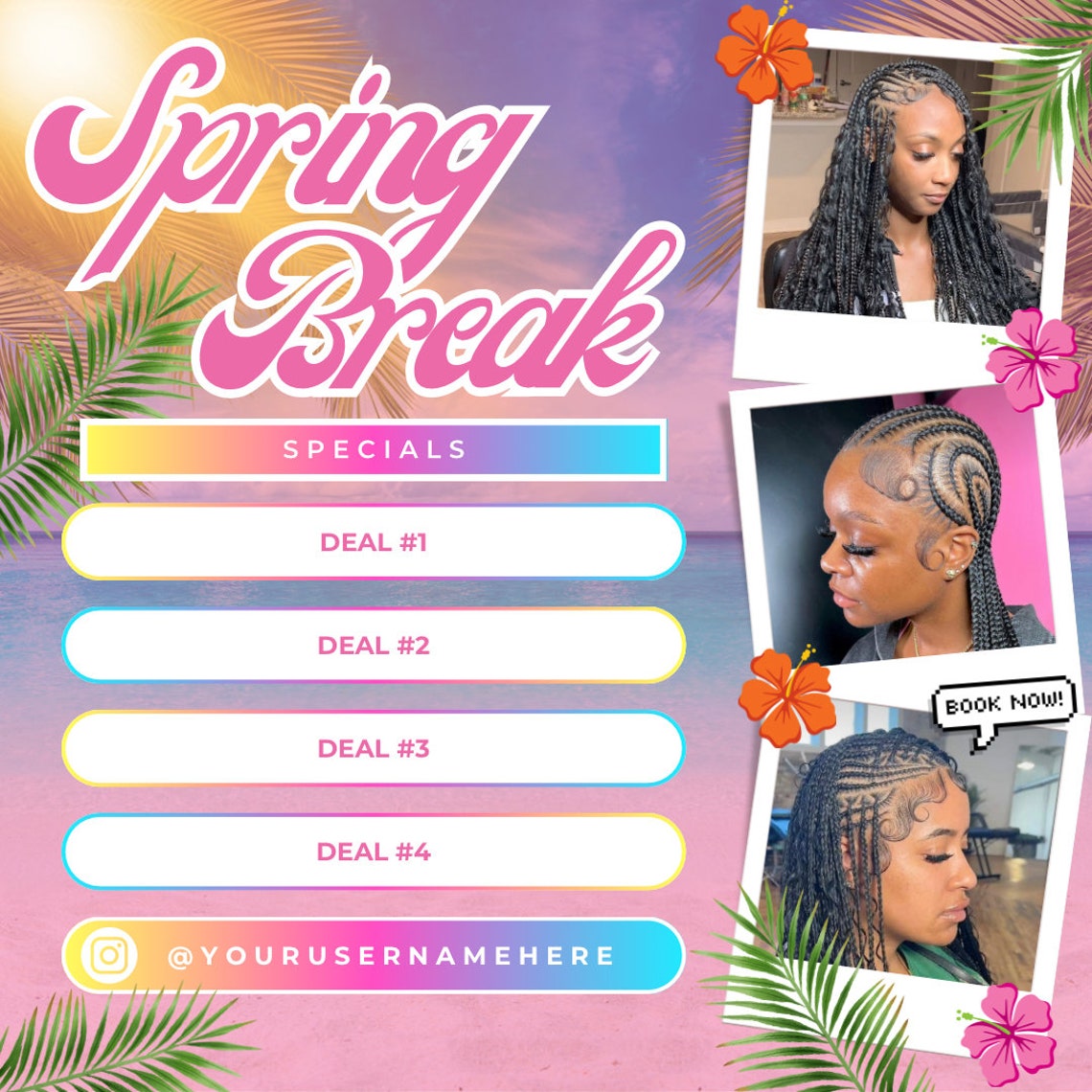 Spring Booking Flyer, Now Booking March, April Booking Flyer, Spring ...