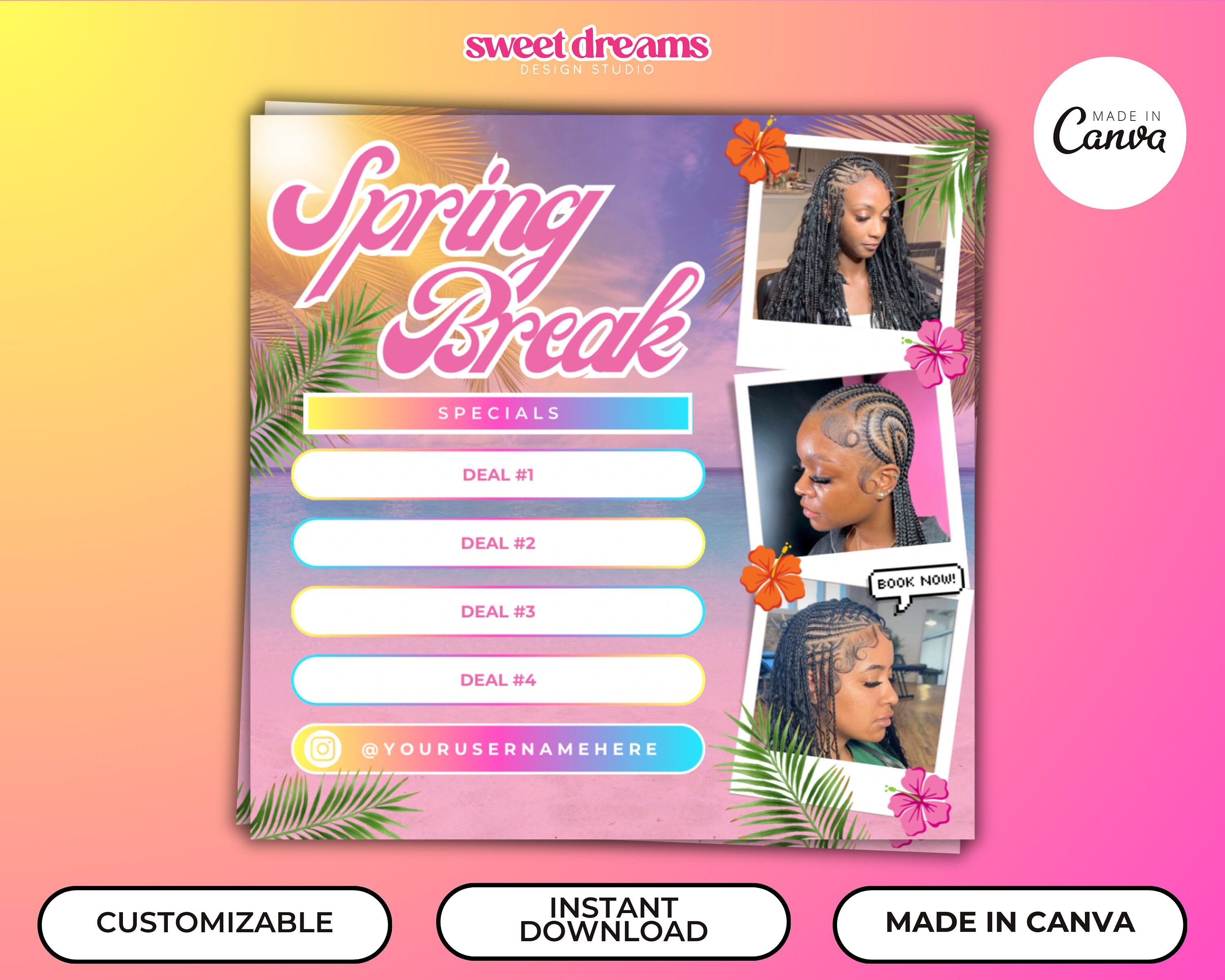 Spring Booking Flyer, Now Booking March, April Booking Flyer, Spring ...