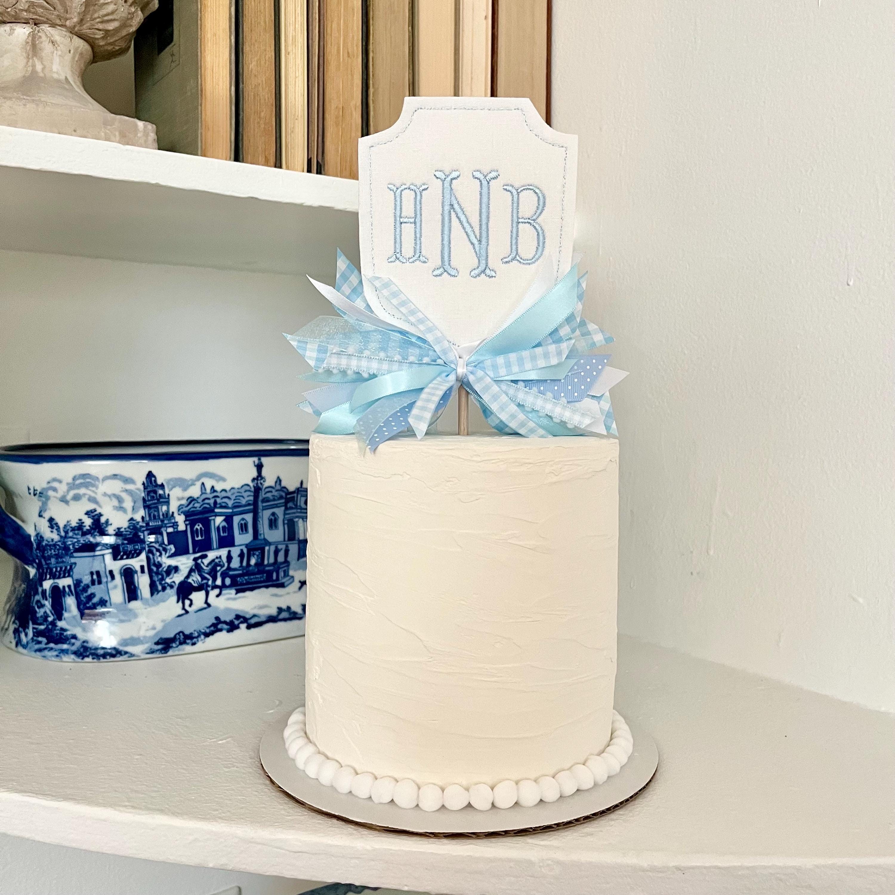 Monogrammed Crest Cake Topper - Etsy