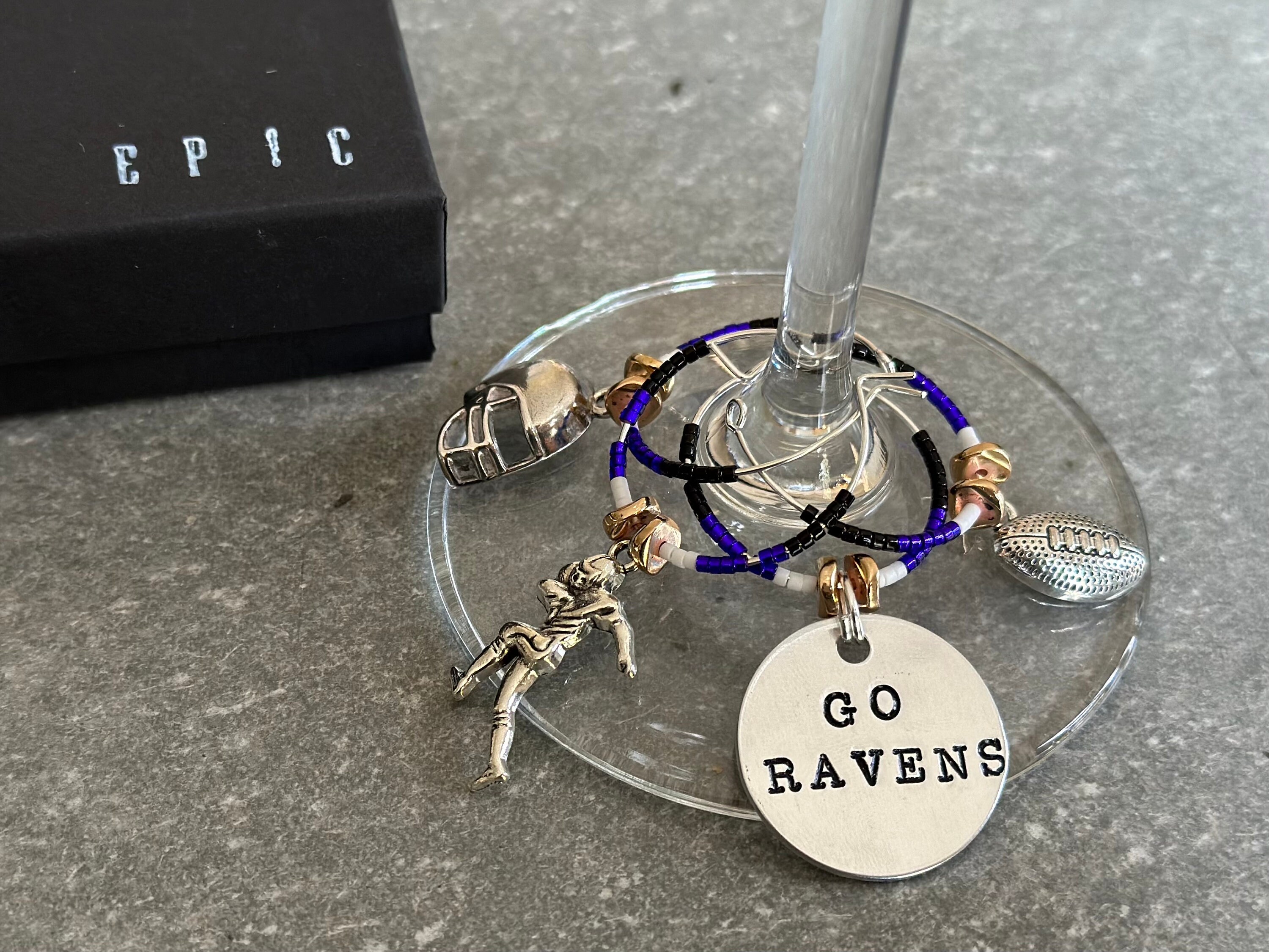 Baltimore Ravens Wine Charms Handmade Baltimore Ravens Home Decor ...