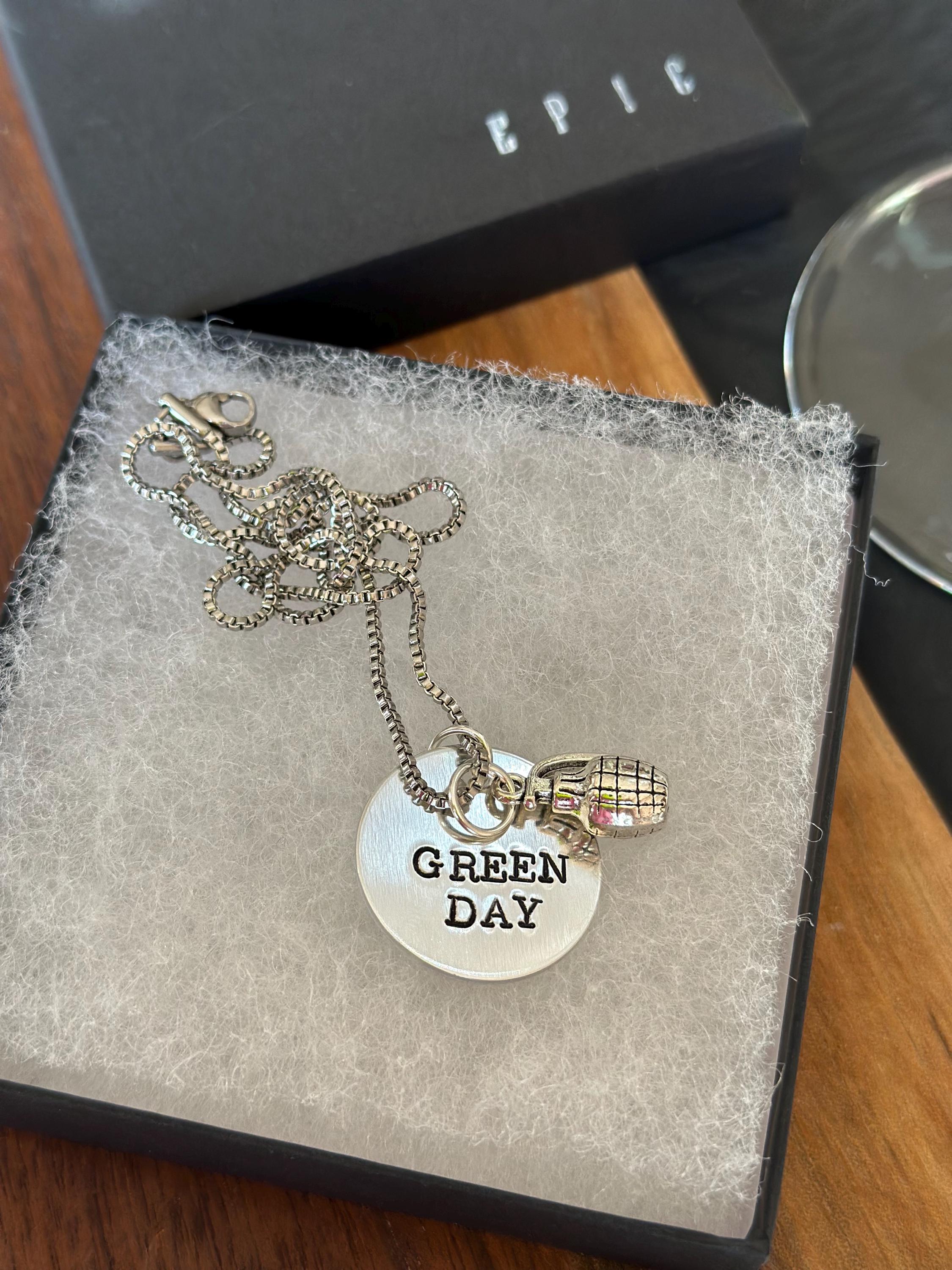 Green Day Hand Stamped Accessories Including Pendant , Necklace ...