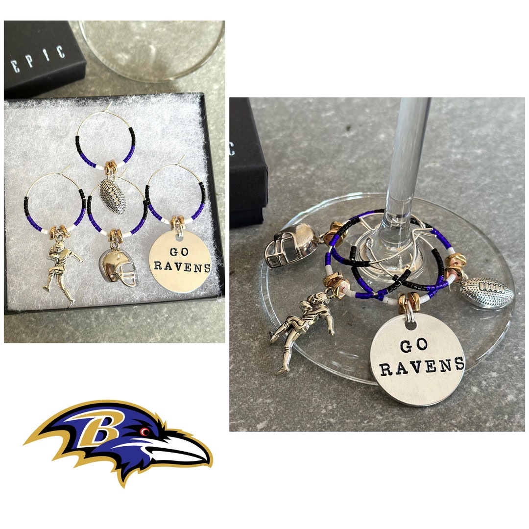 Baltimore Ravens Wine Charms Handmade Baltimore Ravens Home Decor ...