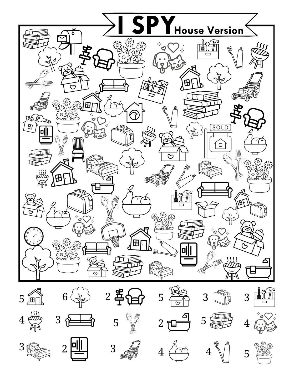 I Spy House Game: Real Estate Kid Activity (digital Download) - Etsy