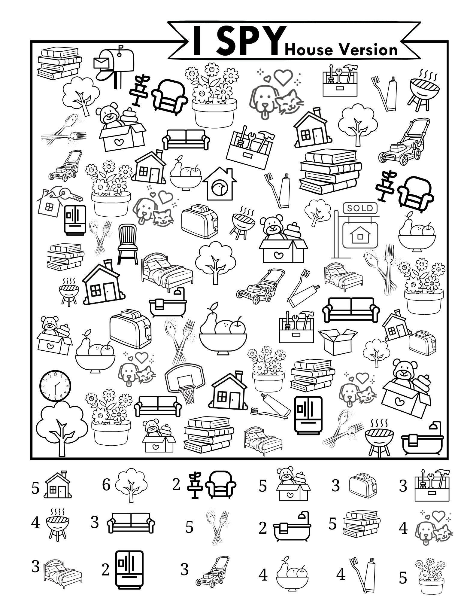 I Spy House Game: Real Estate Kid Activity (digital Download) - Etsy