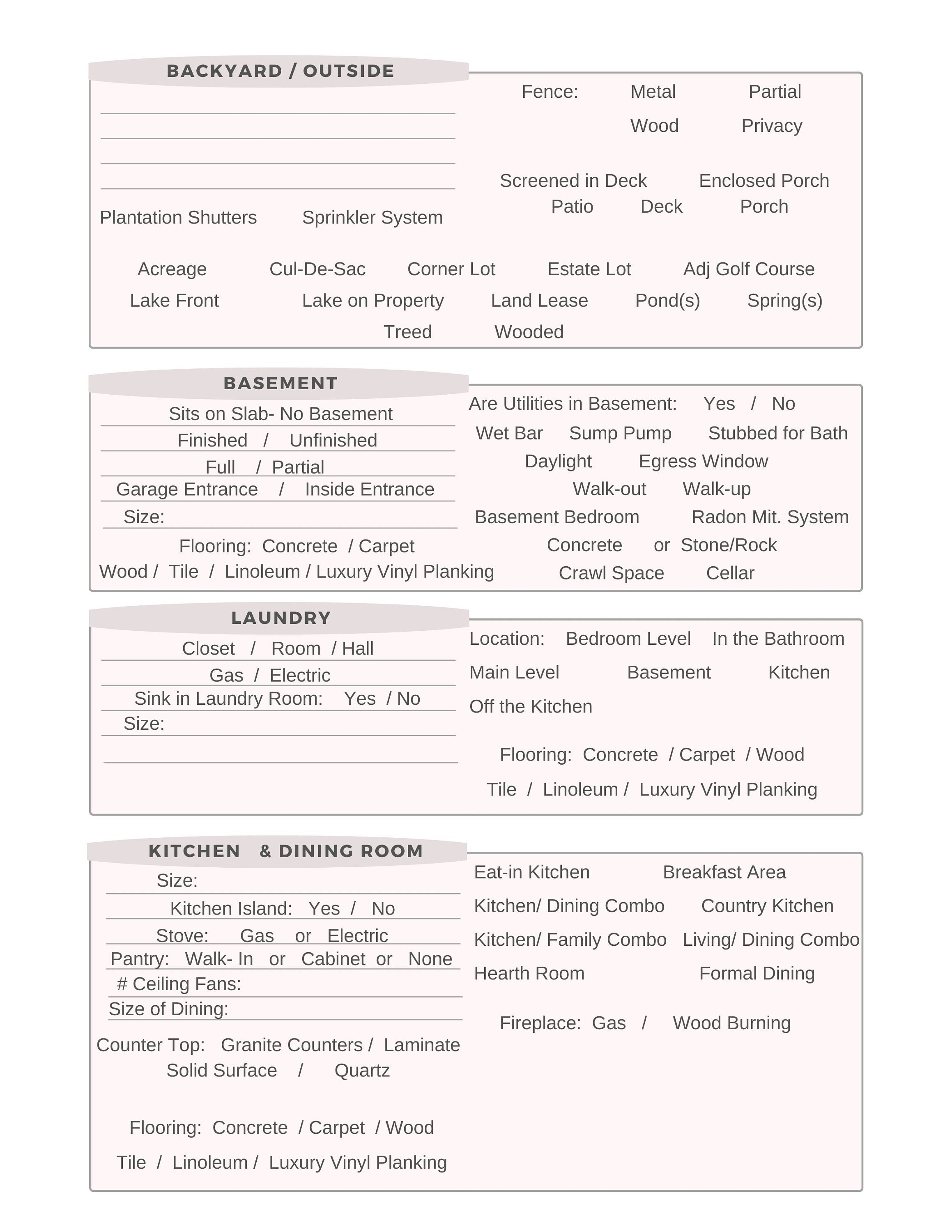 Listing / Photography for Real Estate | Listing Checklist - Etsy