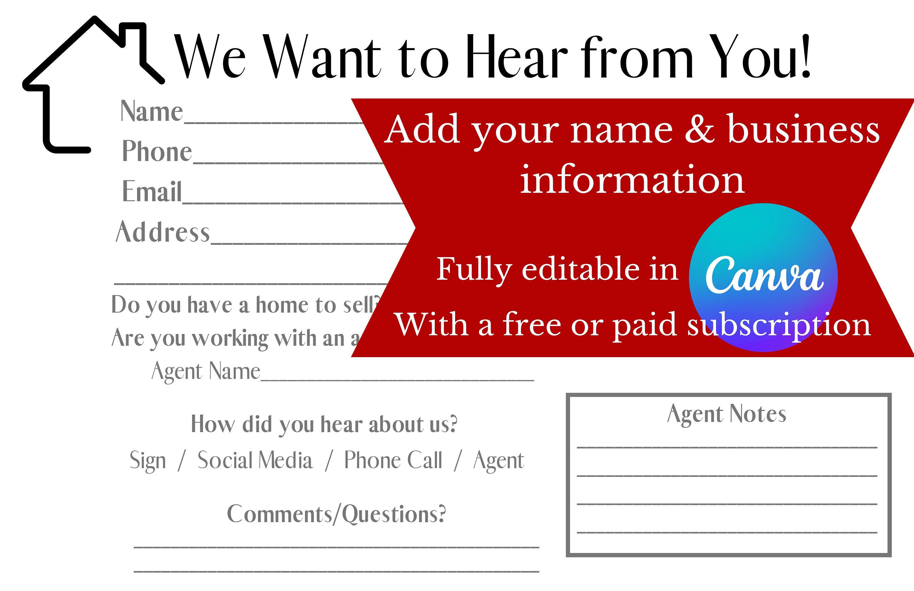 Realtor Open House Sign in Sheets | Real Estate Sign-in Sheet | Broker ...