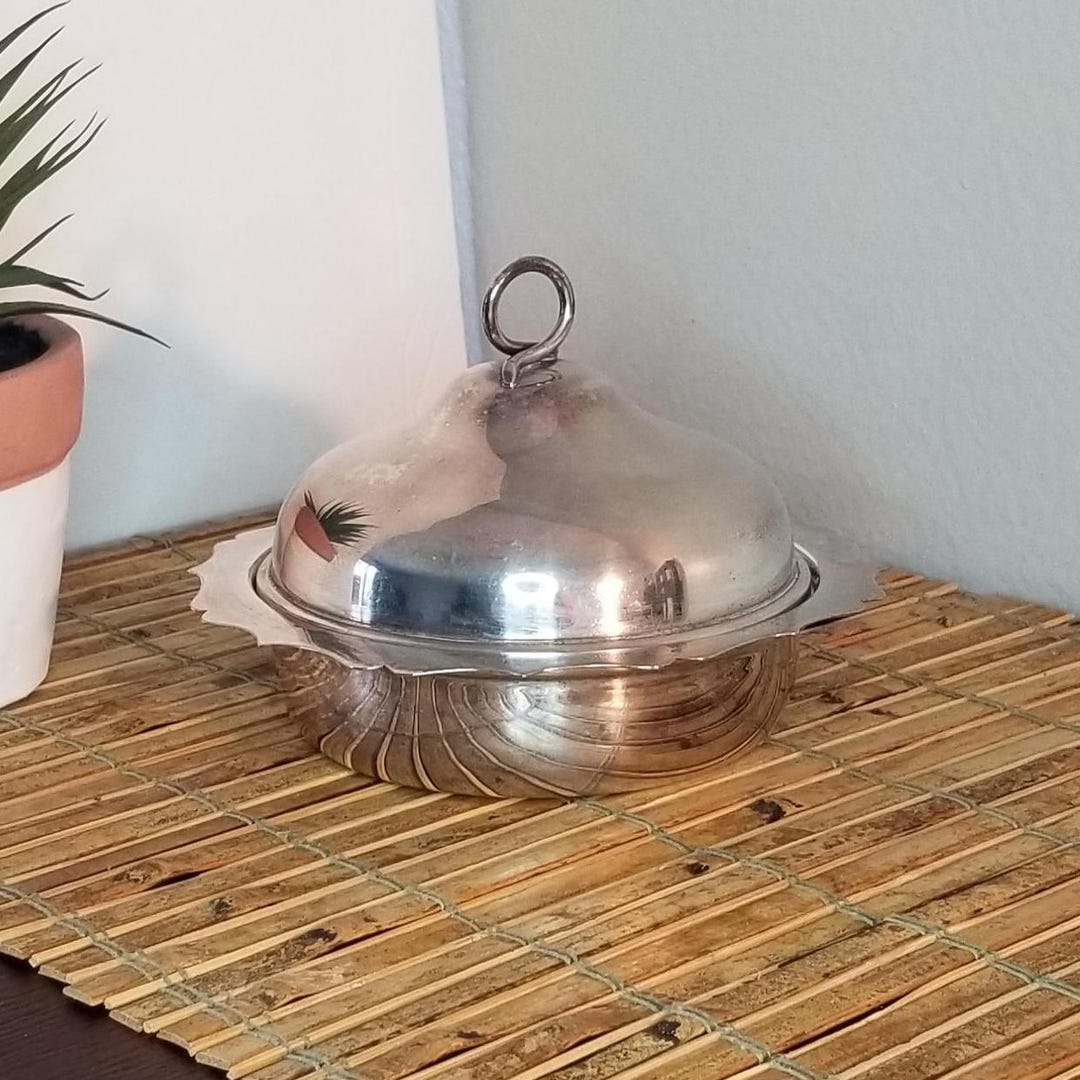 Vintage Silver Plate Small Covered Dish Three Pieces - 6" Round Martin ...