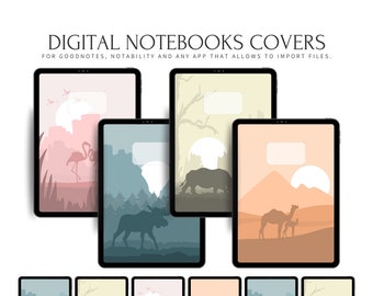 Digital Labeled Notebook Covers Illustrations Goodnotes and Notability ...