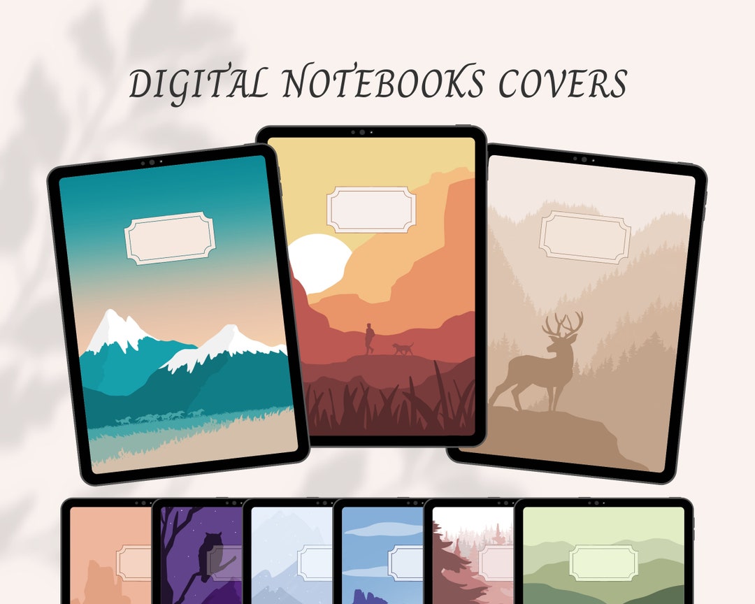 Digital Labeled Notebook Covers Illustrations Goodnotes and Notability ...