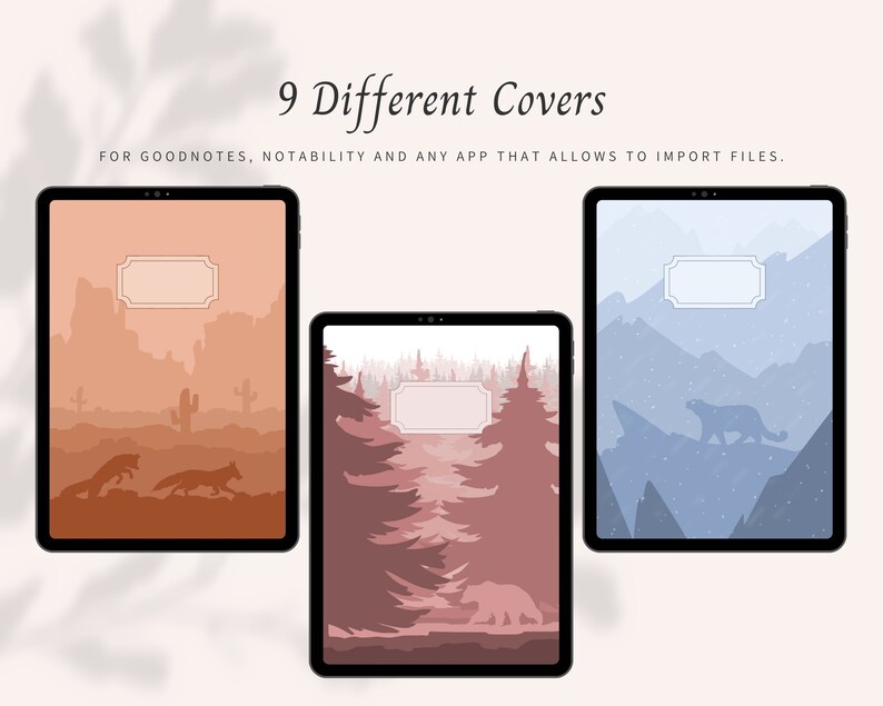 Digital Labeled Notebook Covers Illustrations Goodnotes and Notability ...