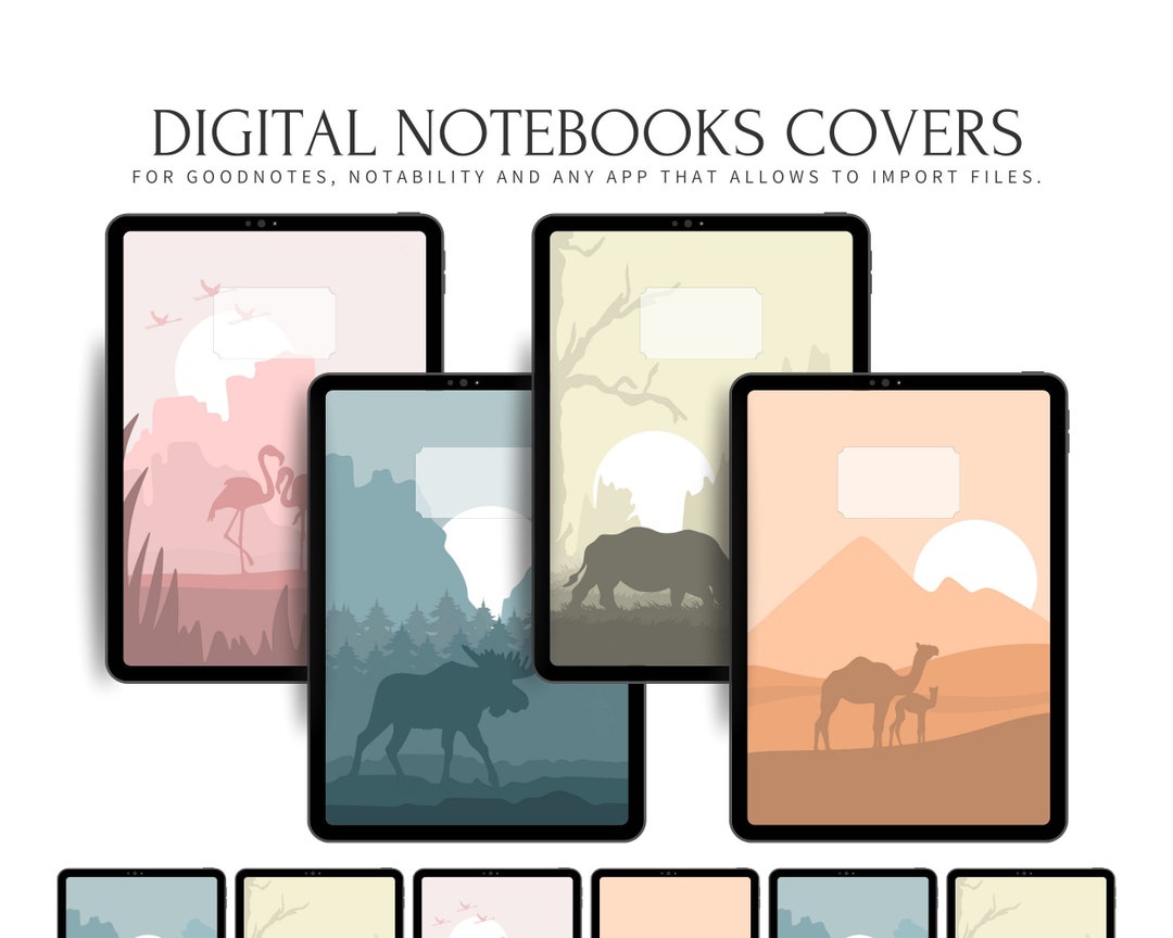 Digital Labeled Notebook Covers Illustrations Goodnotes and Notability ...