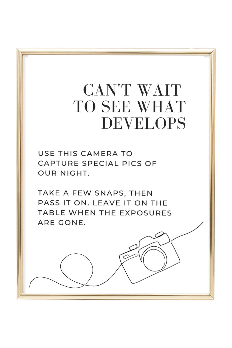 Modern Simple Wedding Disposable Camera Sign Digital Print - Etsy