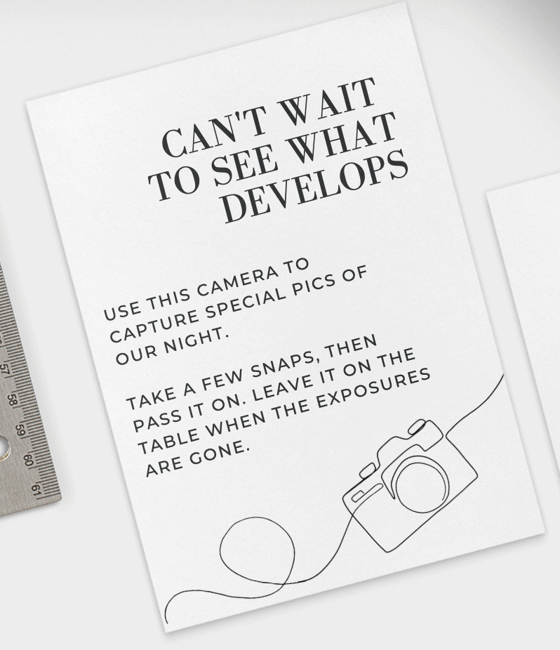 Modern Simple Wedding Disposable Camera Sign Digital Print - Etsy
