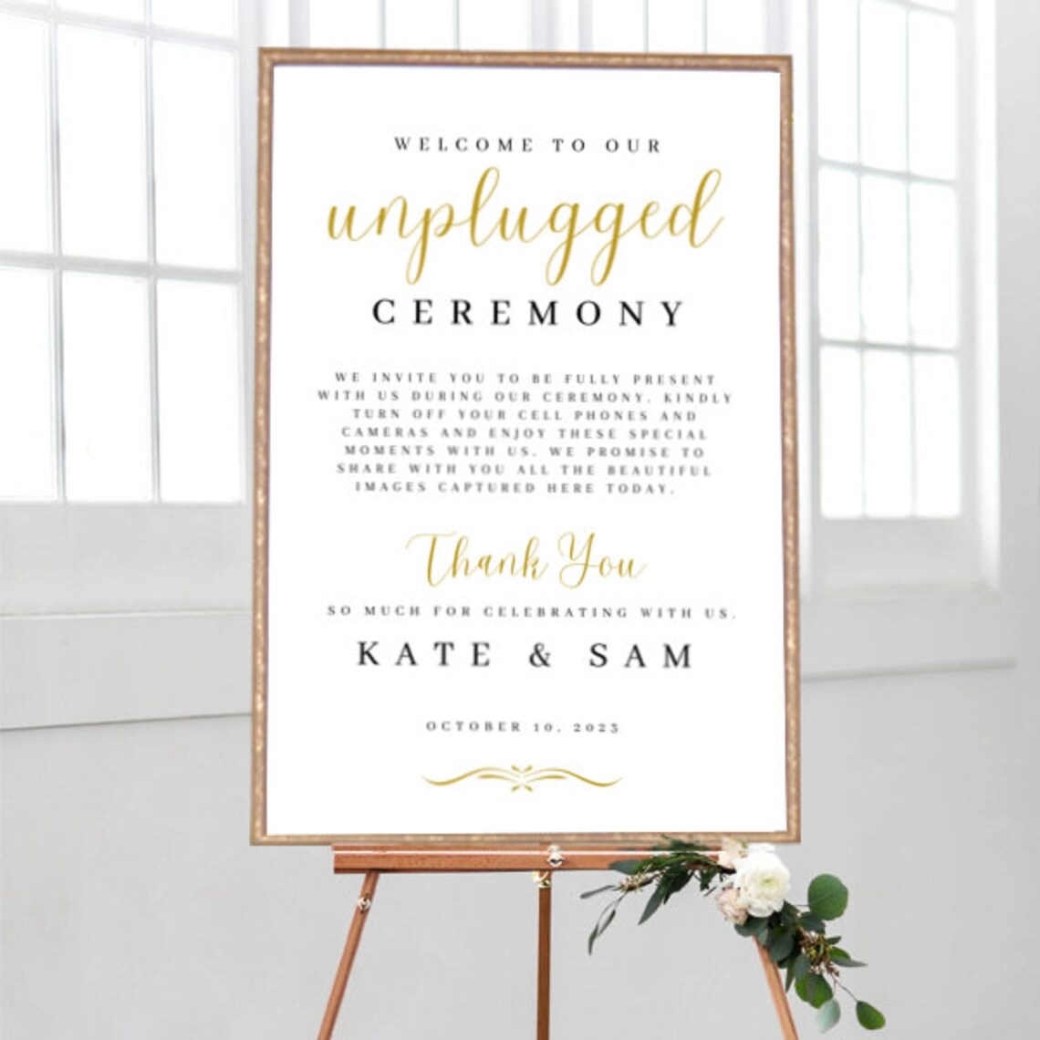 Modern Simple Wedding Unplugged Ceremony Sign Digital Print - Etsy