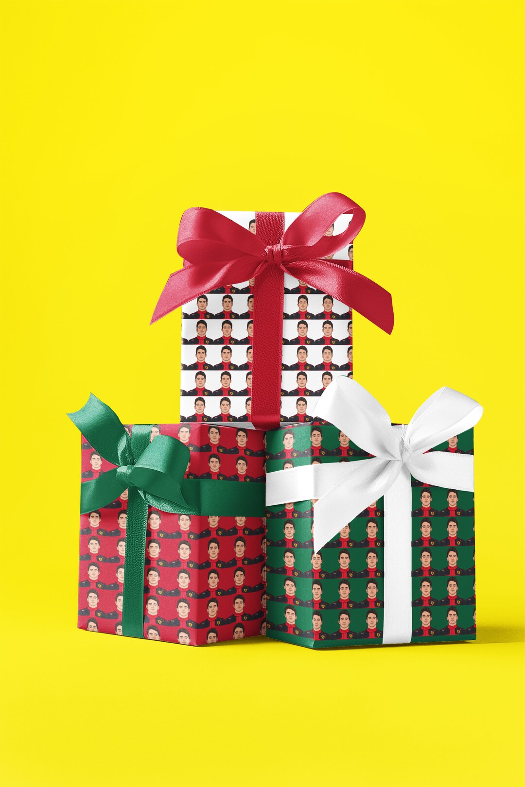 Charles Leclerc Christmas Wrapping Paper Ferrari F1 Team Gift Wrapping ...