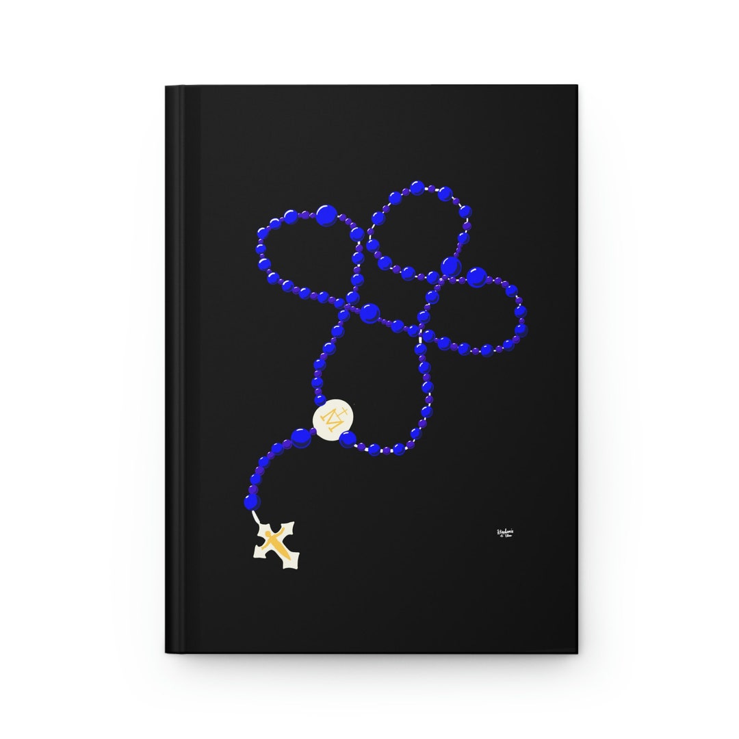 Blue Holy Rosary Black Lined Hand Painted Hardcover Journal - Etsy