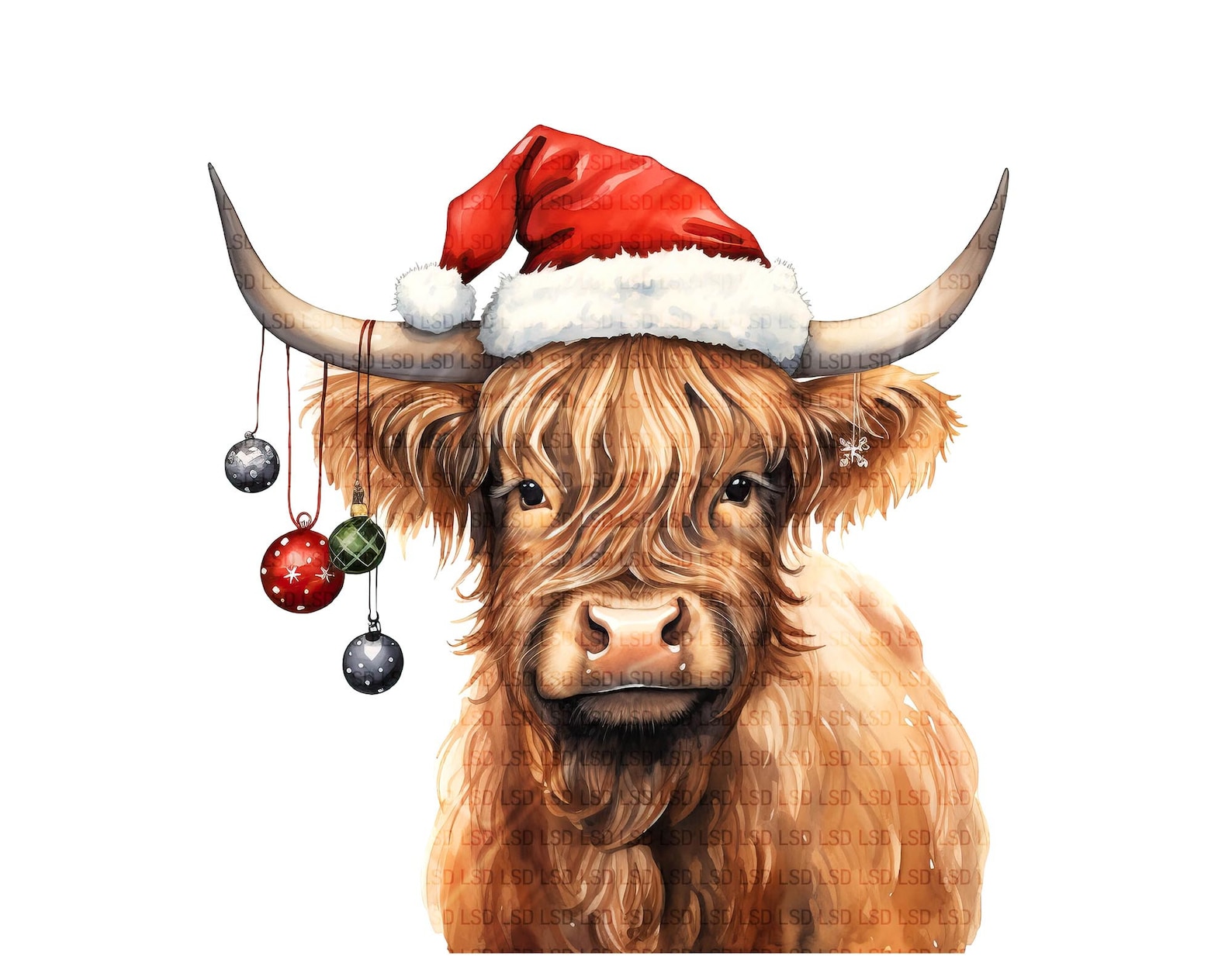 20 Xmas Highland Cows Images Clipart Pack Christmas Holiday - Etsy