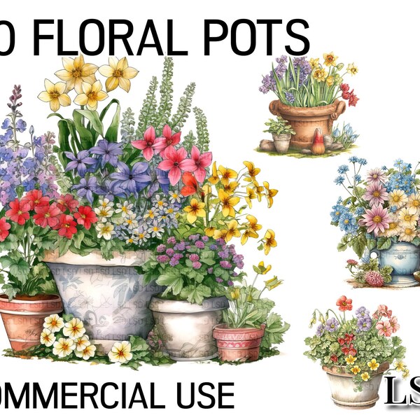 Colorful Flower Pots - Etsy