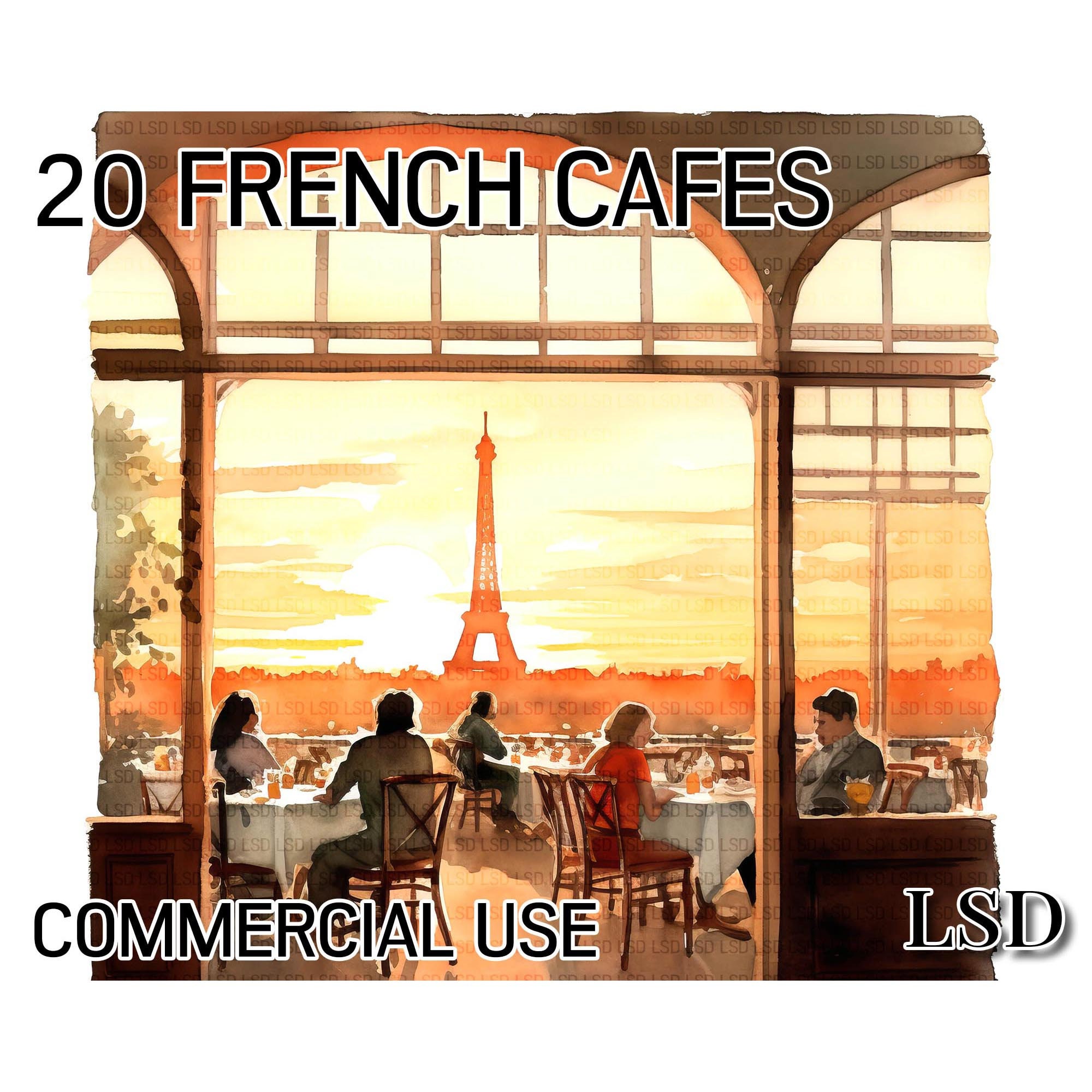 20 French Cafe Clipart Bundle-images of Paris Cafe Interiors - Etsy