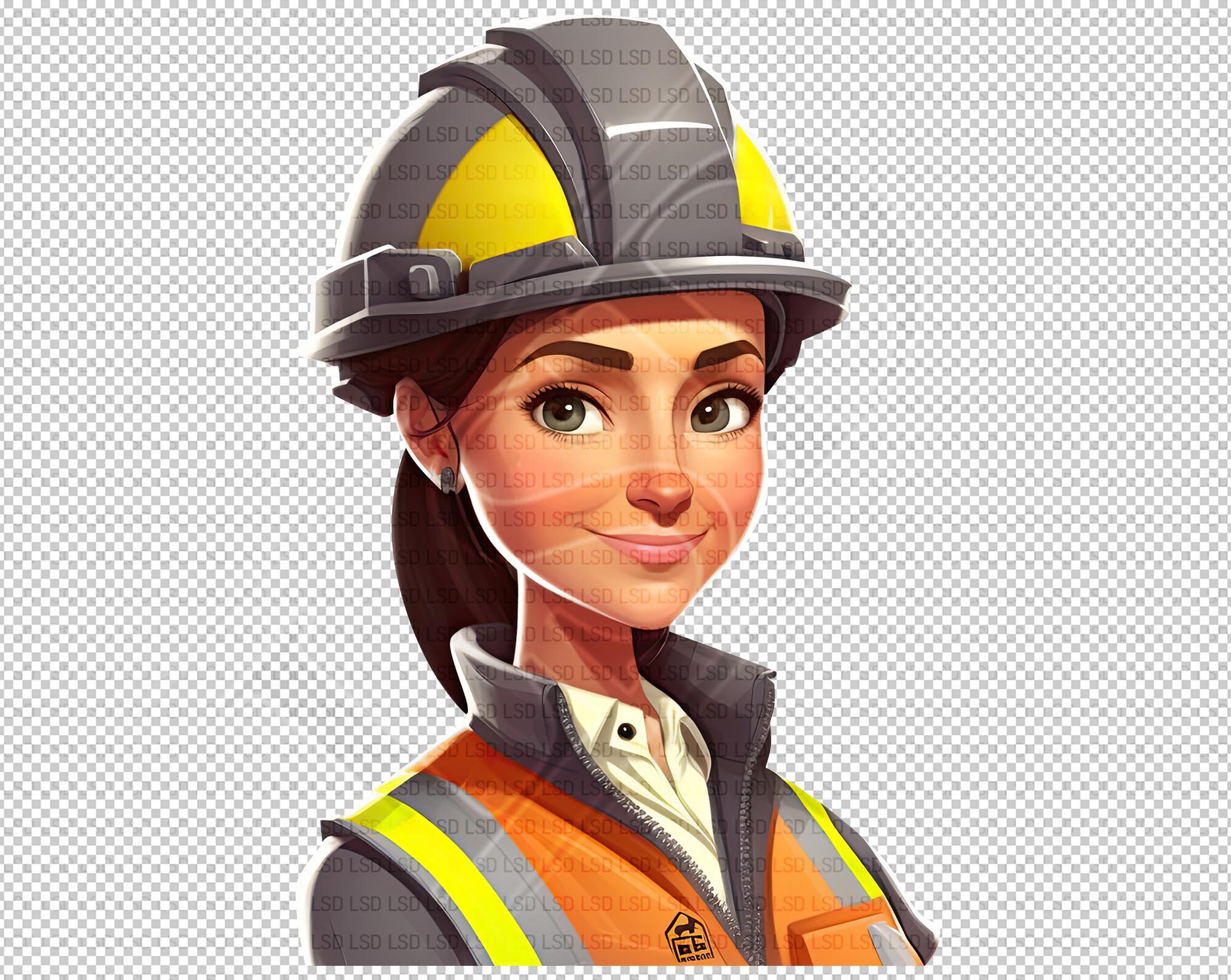 Female Engineer PNG Clip Art Bundle, 4 Transparent PNG Images of ...